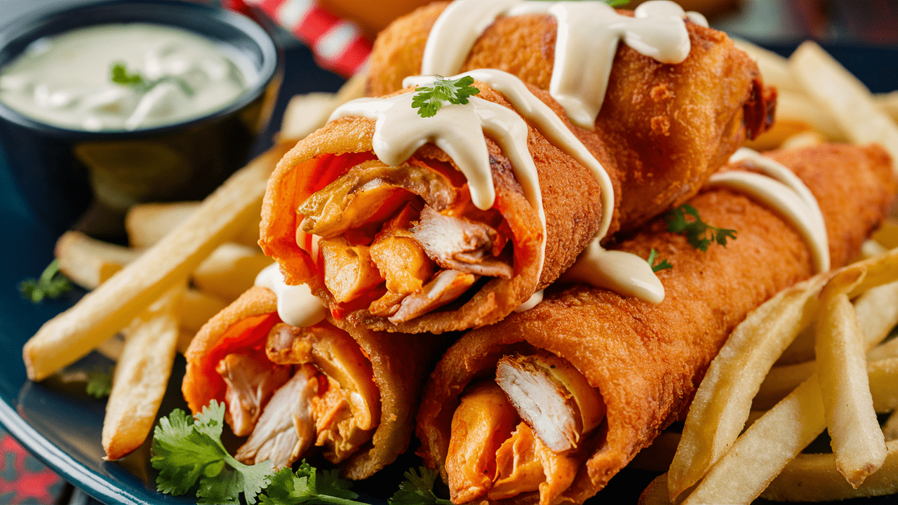 Buffalo Chicken Egg Rolls